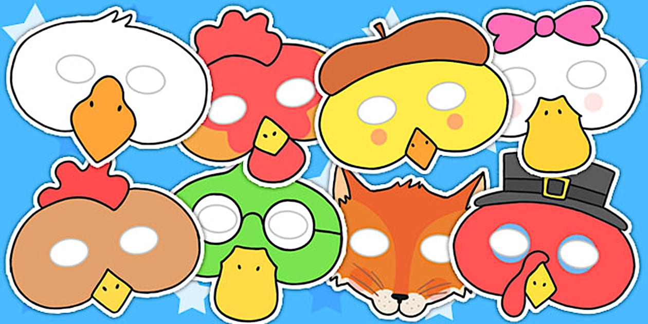 Printable Chicken Template Masks | Teaching Resources