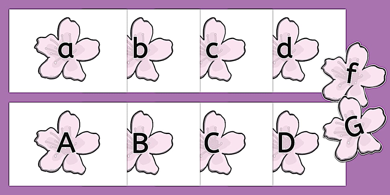 Alphabet Letters on Cherry Blossoms 教室の掲示物 桜 アルファベット