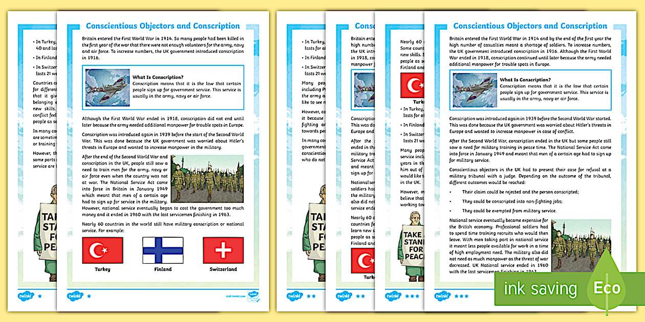 Conscientious Objection and Conscription Differentiated Reading ...