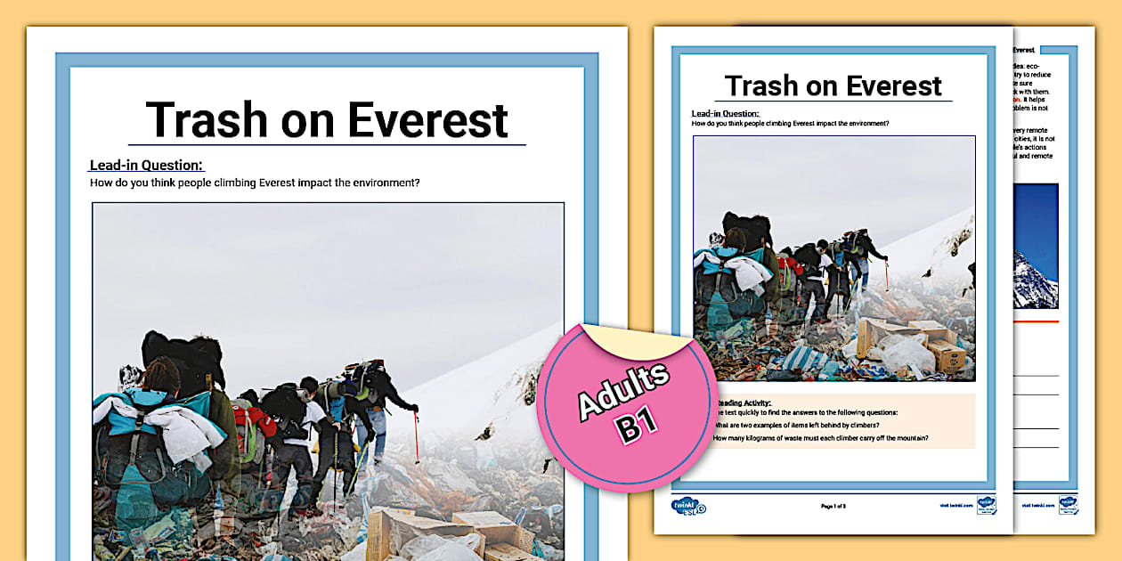 ESL Trash on Everest (professor feito) - Twinkl