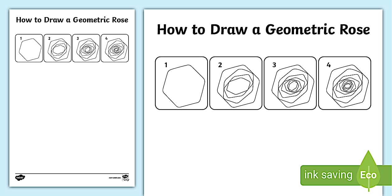 How to Draw a Geometric Rose (teacher made) - Twinkl