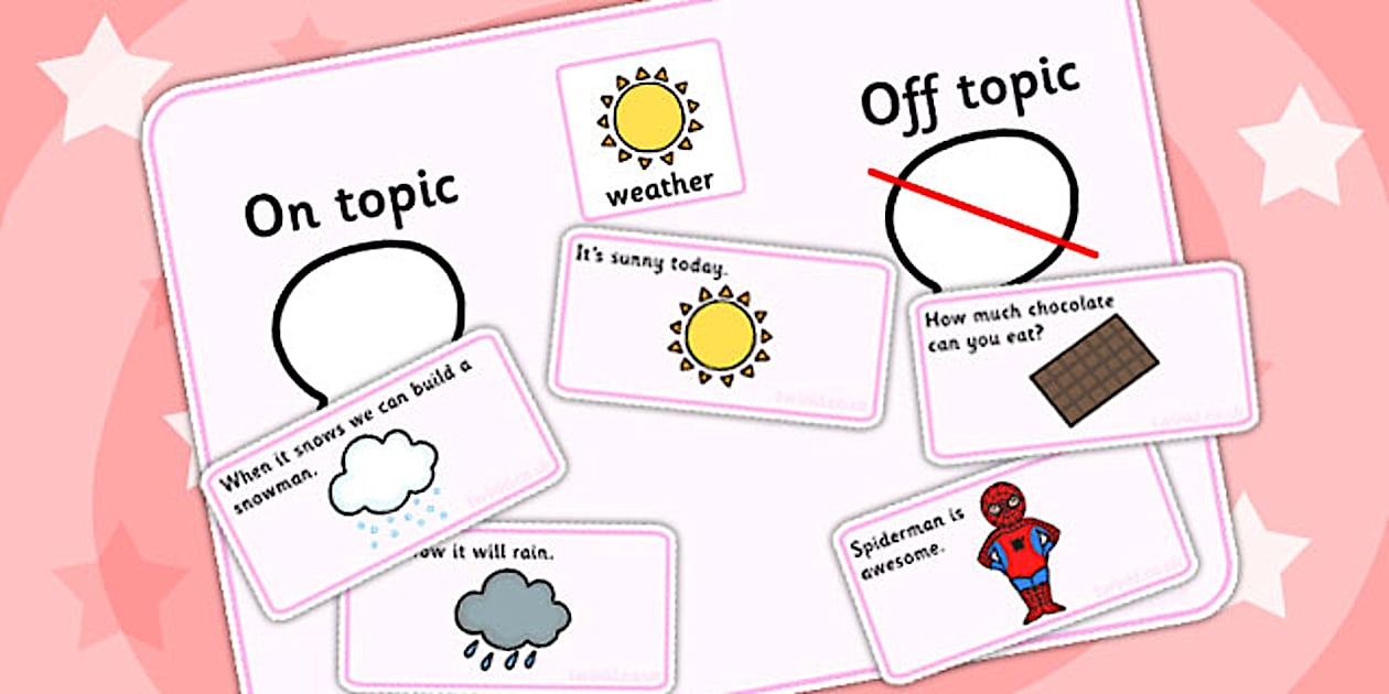Editable On Topic Off Topic Conversation Sorting Game Weather