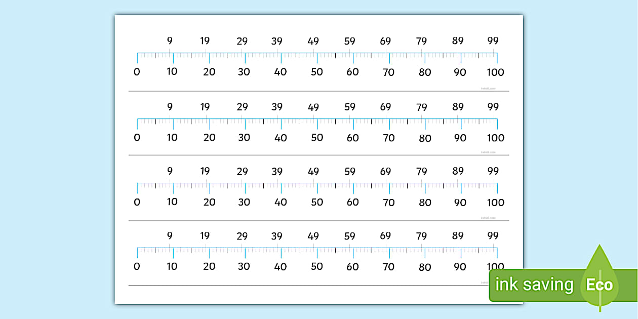 👉 Partially Marked 0-100 Number Line - KS1- Maths - Twinkl