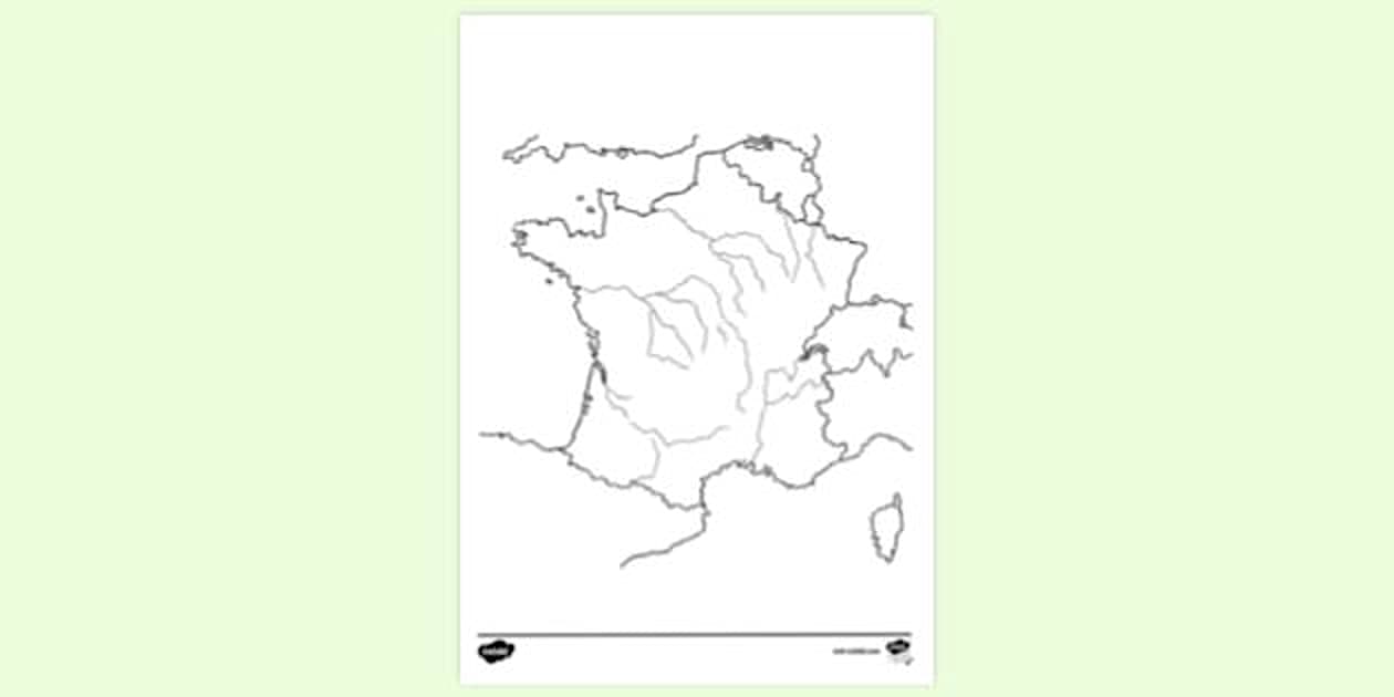 Map of France Colouring Sheet (teacher made) - Twinkl