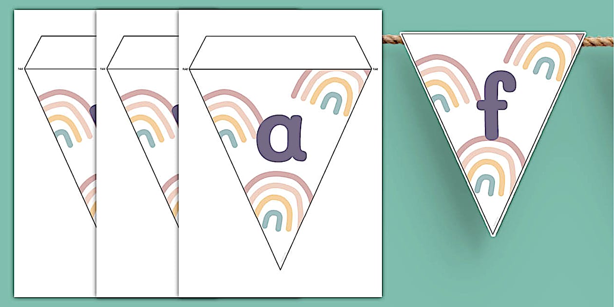 Editable Muted Rainbow Bunting (teacher made) - Twinkl