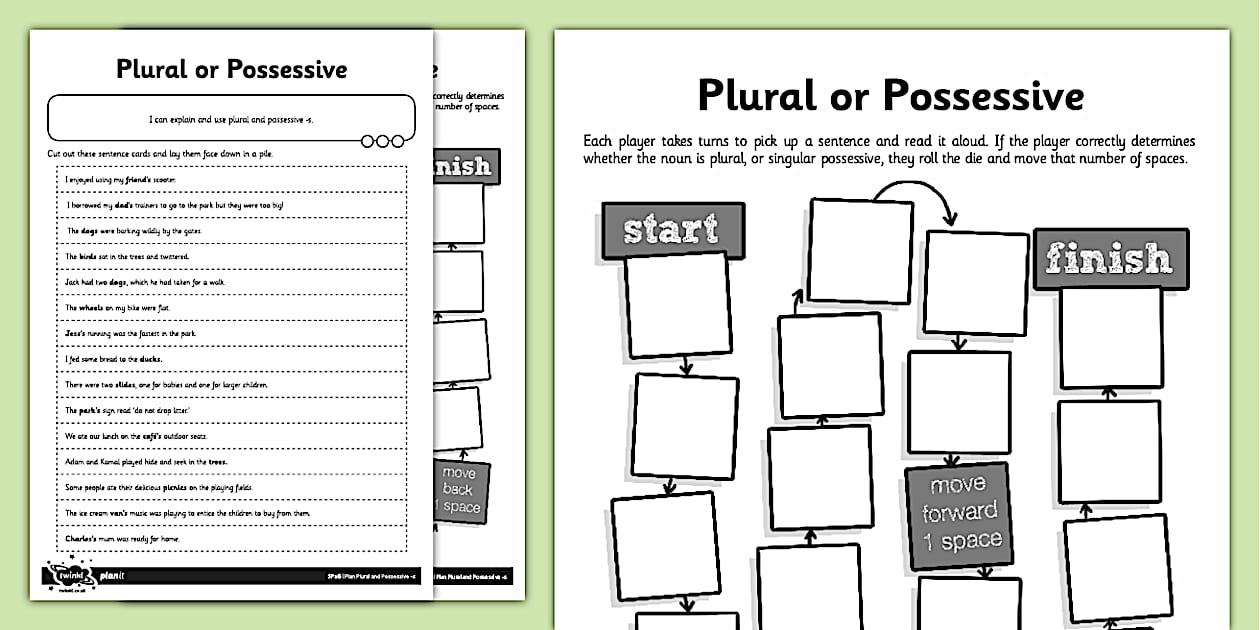 Plural or Possessive Worksheet | Primary Resources - Twinkl