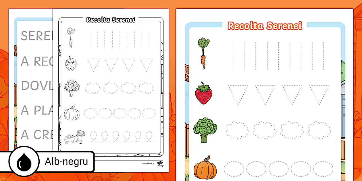 Recolta Serenei – Fișe cu elemente grafice și cuvinte
