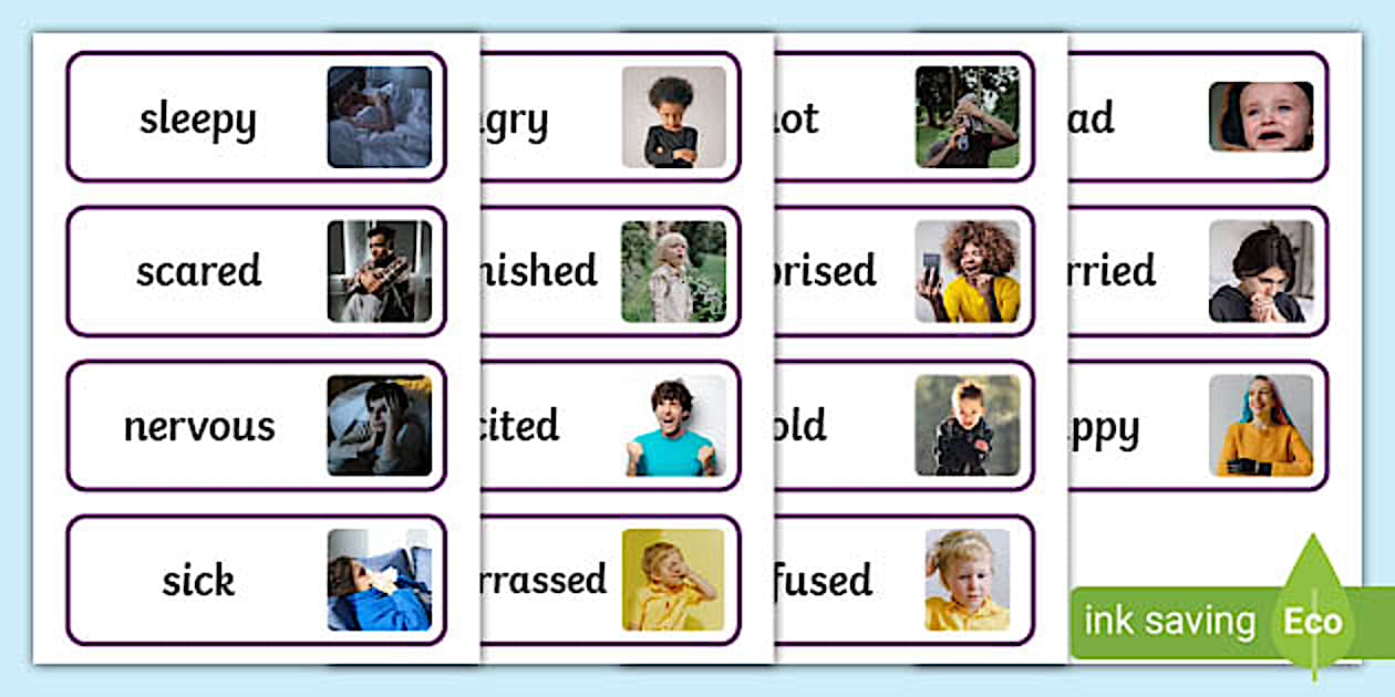 Emotions and Feelings Photo Cards (teacher made) - Twinkl