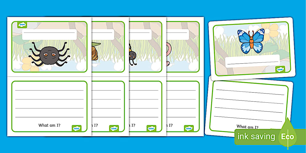 Editable Minibeasts Riddles What Am I? Writing Frames