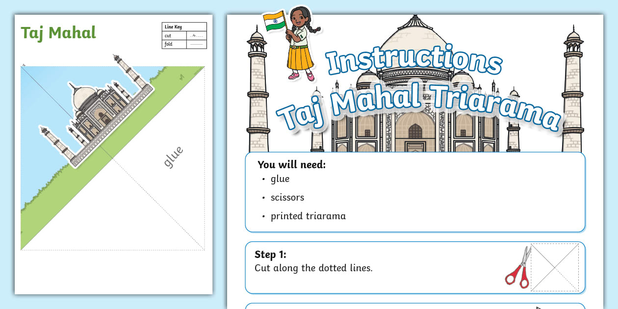 Taj Mahal Triarama Craft (teacher made) - Twinkl