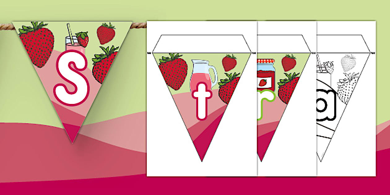 Strawberry Farm Stand Dramatic Play Bunting (teacher made)