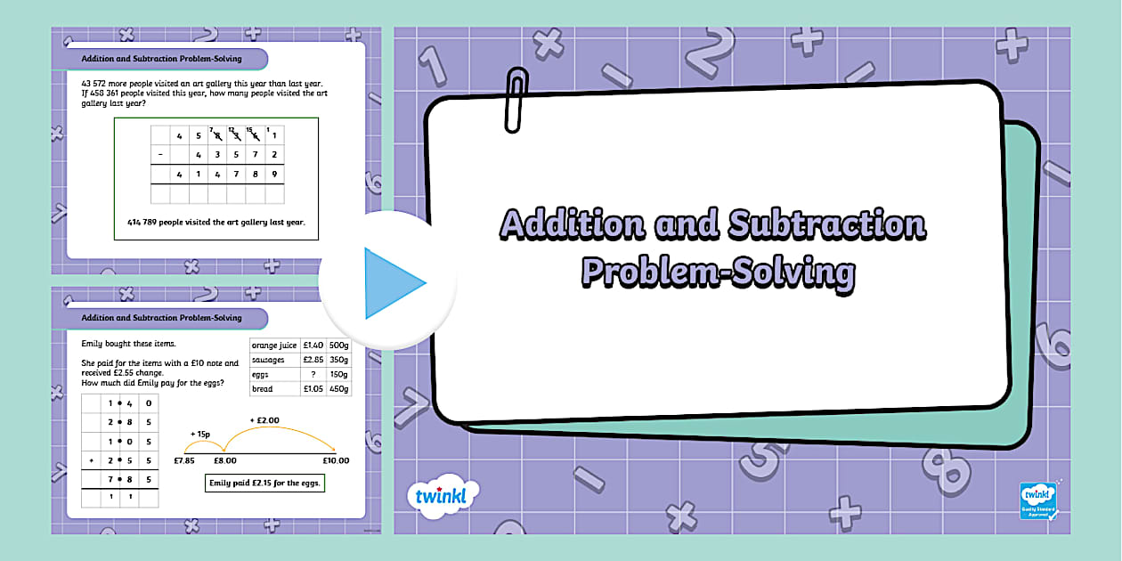 👉 Year 6 Addition and Subtraction Problems Modelling PowerPoint