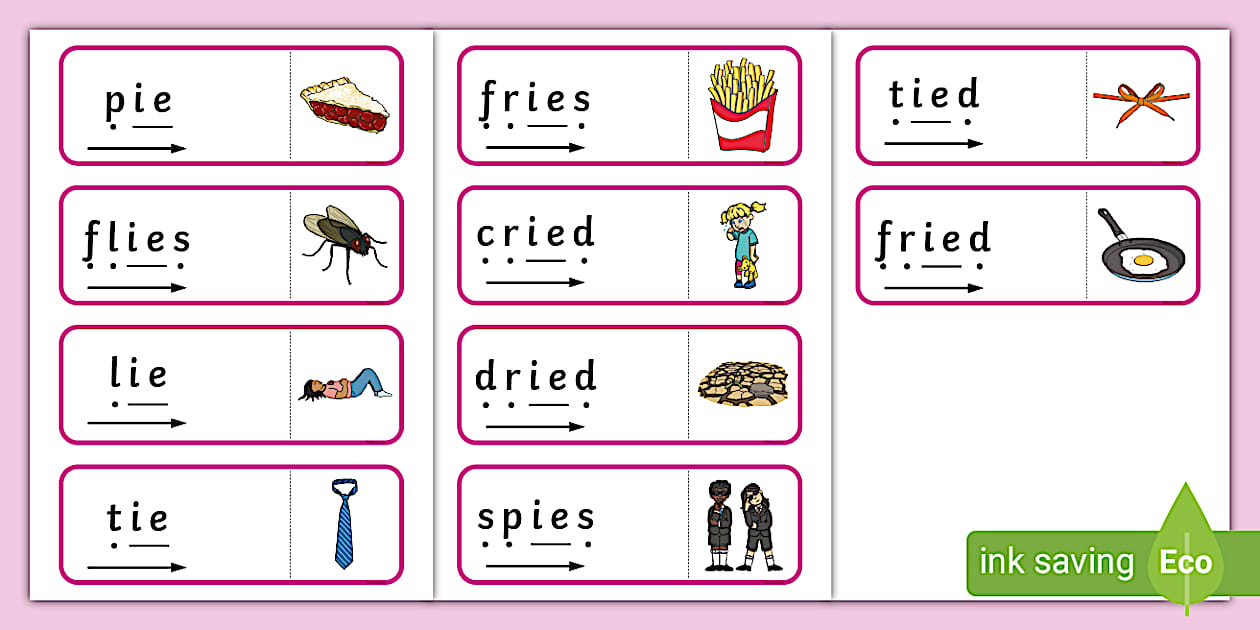 'ie' Words for Kids - Read and Reveal Flashcards - Twinkl