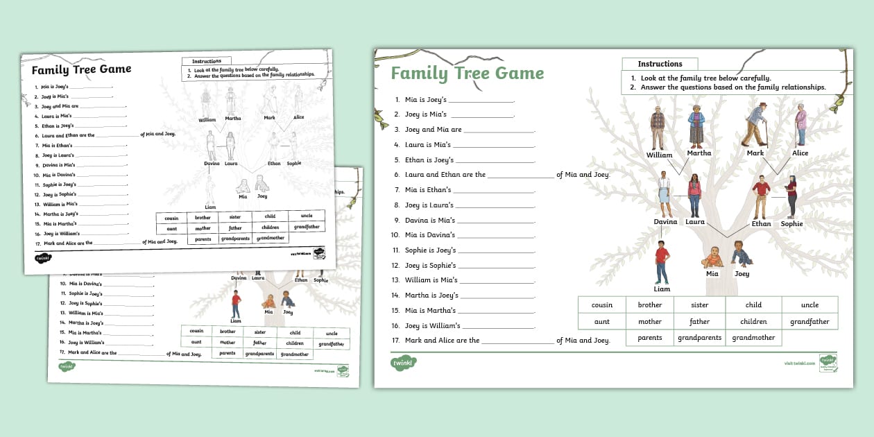 Family Tree Activity Game (creat de profesori) - Twinkl
