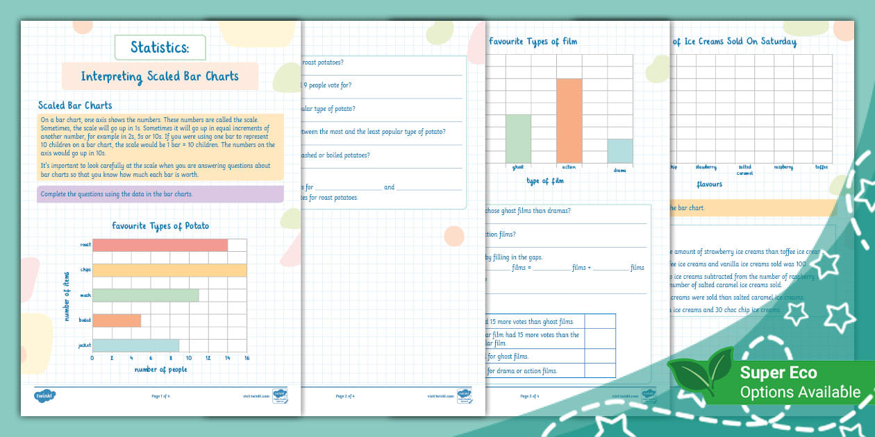 Statistics: Interpreting Scaled Bar Charts (Ages 7 - 8)