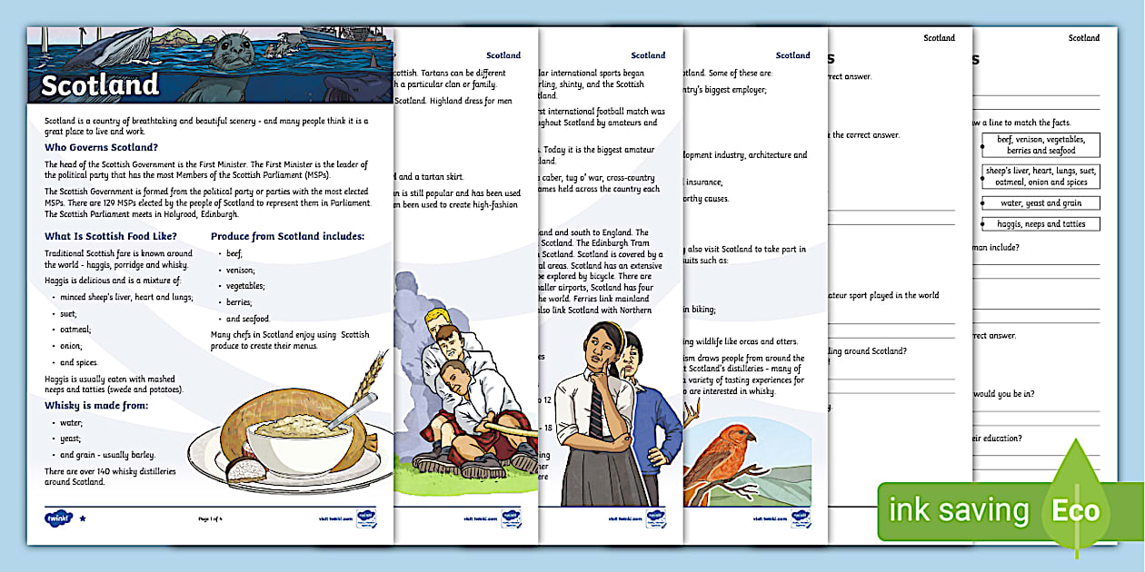 Information about Scotland Differentiated Reading Comprehension