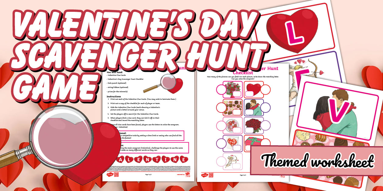 Valentine's Day Scavenger Hunt Game