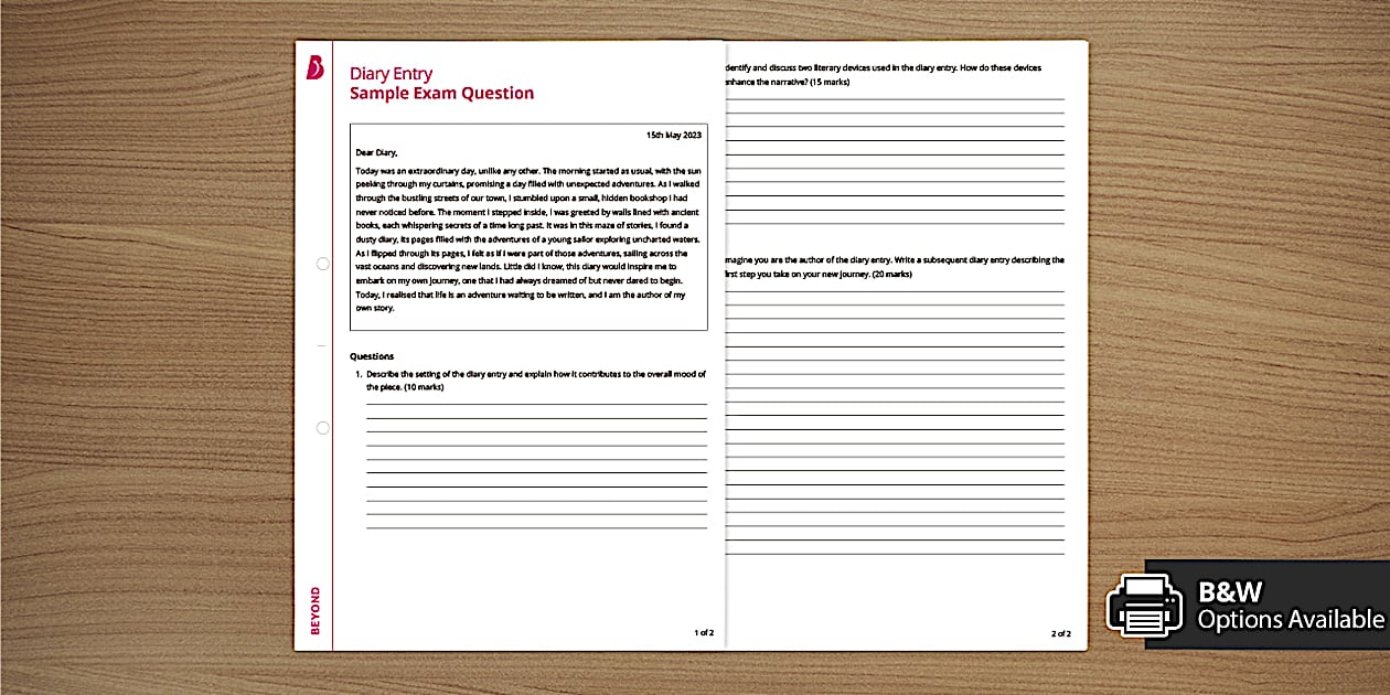 Diary Entry Layout - Twinkl Ireland Resources - Twinkl