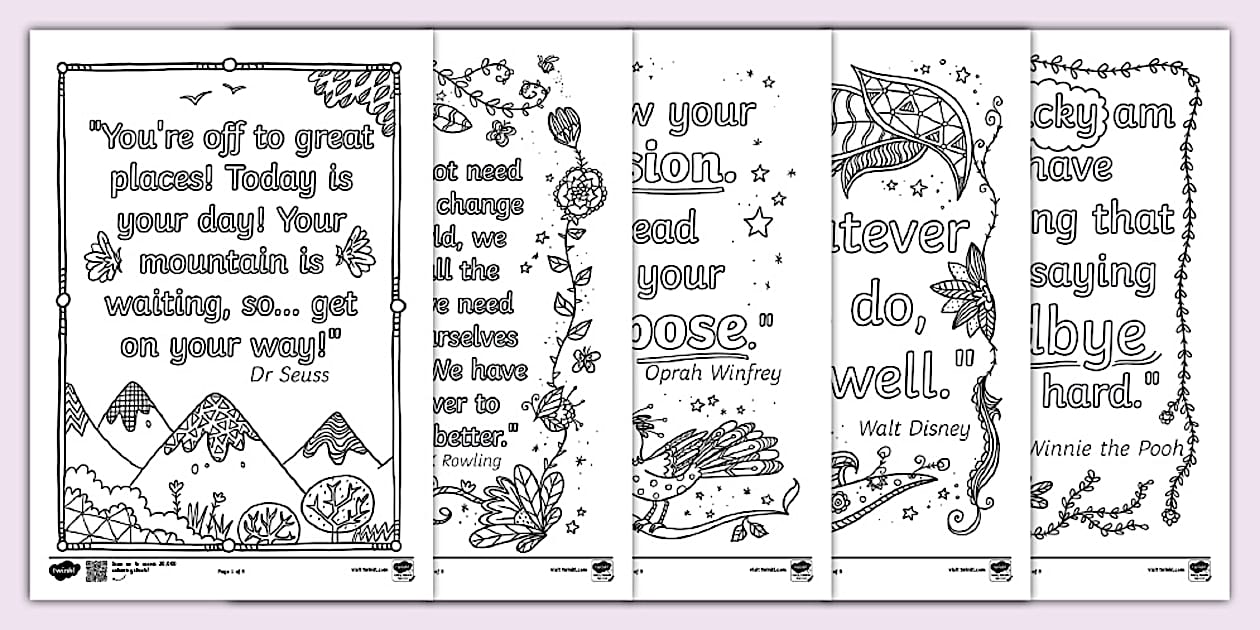 Mindfulness Year 6 Graduation Quotes Colouring Pages