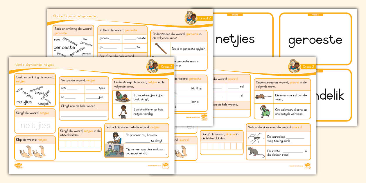 Graad 2 Klanke Sigwoorde skr- (teacher made) - Twinkl