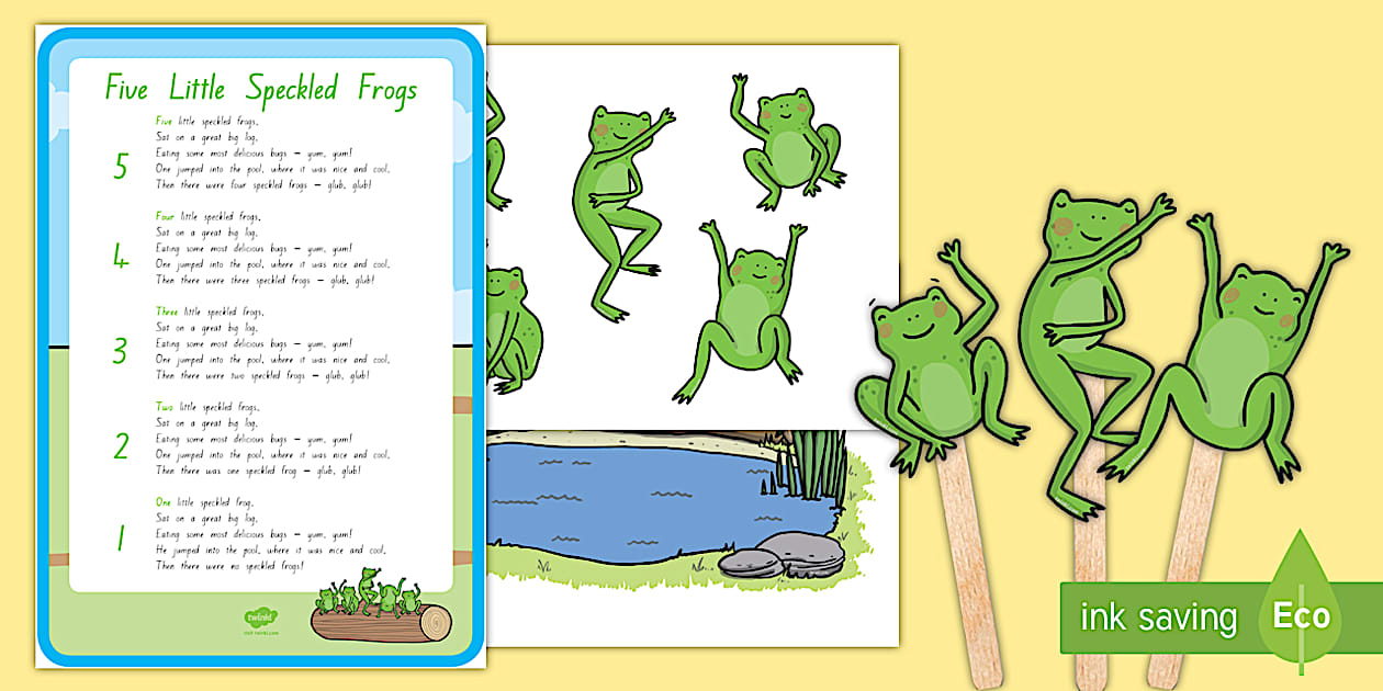 Five Little Speckled Frogs Story Cut-Outs - Twinkl