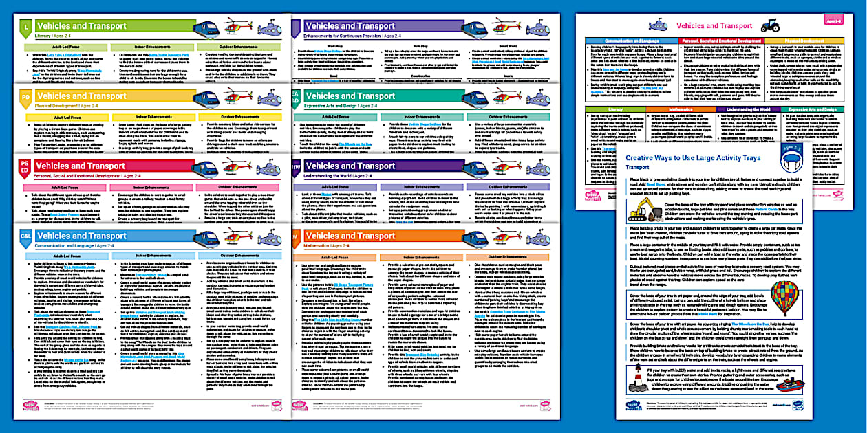 EYFS Ages 2-3 Vehicles and Transport Bumper Planning Pack