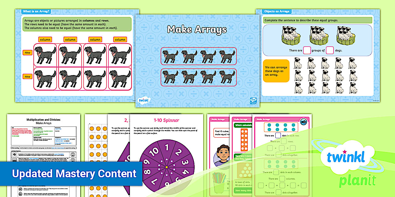 Year 1 Make Arrays PlanIt Maths Lesson (teacher made)