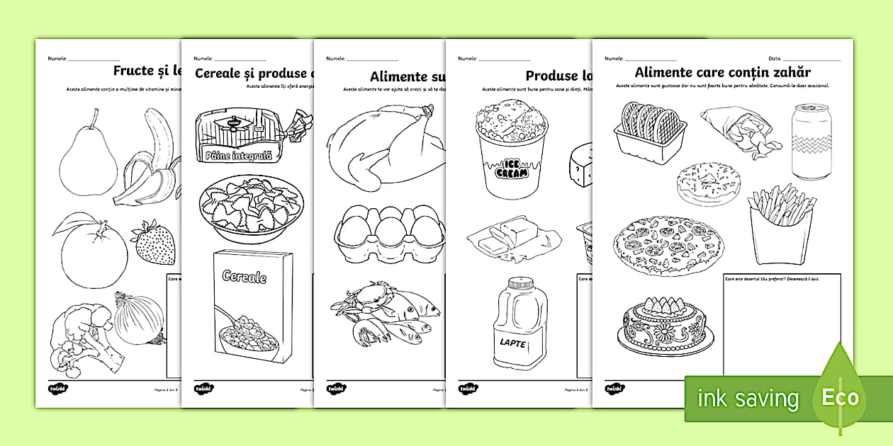 Piramida alimentelor de colorat | Twinkl România - Twinkl