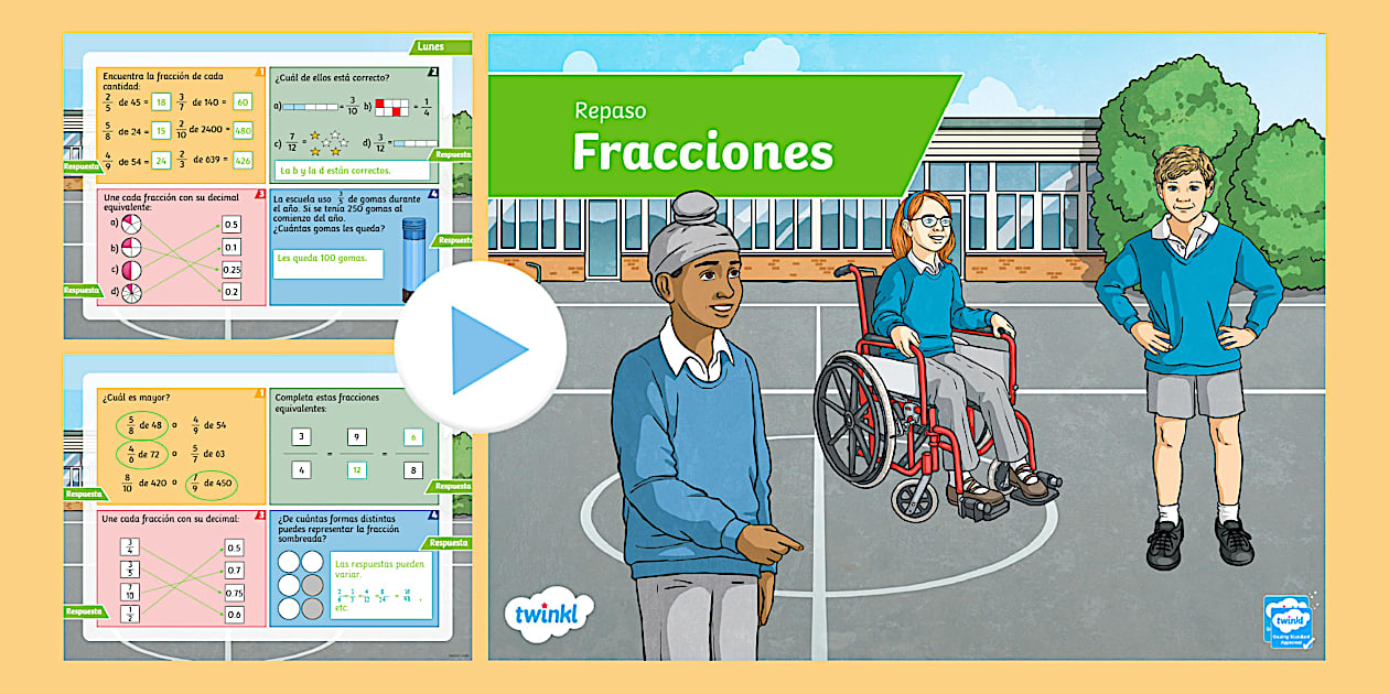 Power Point: Repaso de fracciones (teacher made) - Twinkl