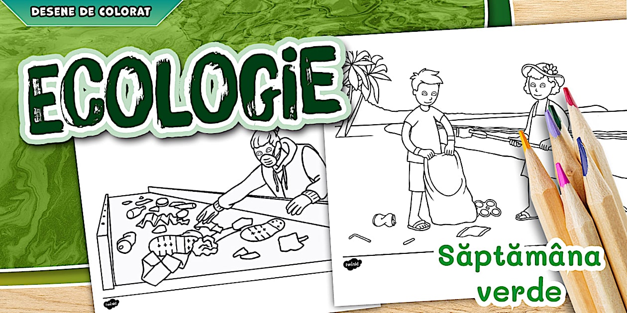 Ecologie și reciclare – Desene de colorat