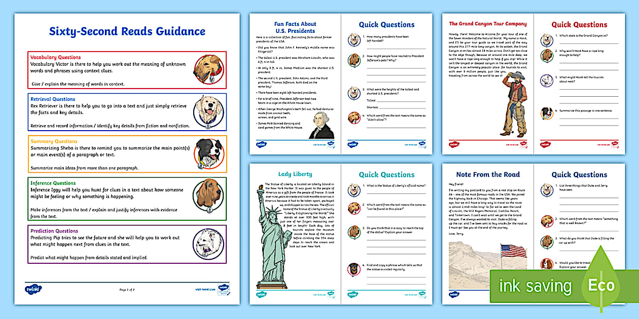 Sixty-Second Reads: A Journey to America Reading Passages and Comprehension