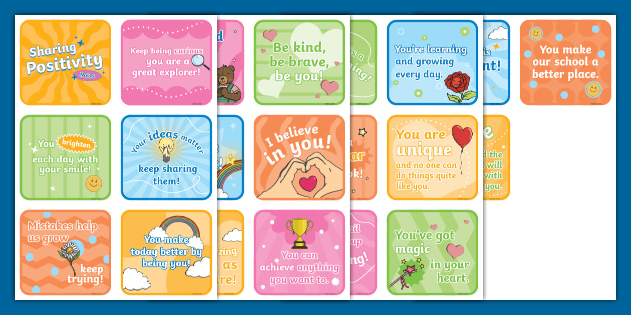 Sharing Positivity Notes (teacher made) - Twinkl