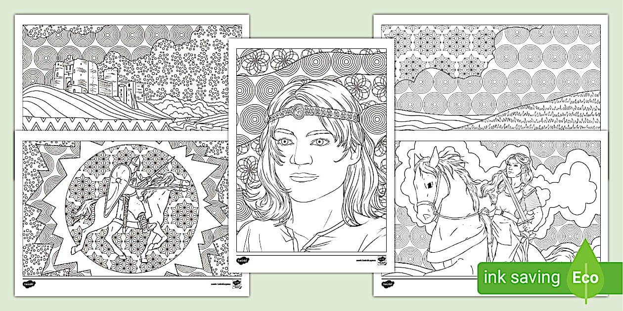 Princess Gwenllian Mindfulness Colouring - Twinkl