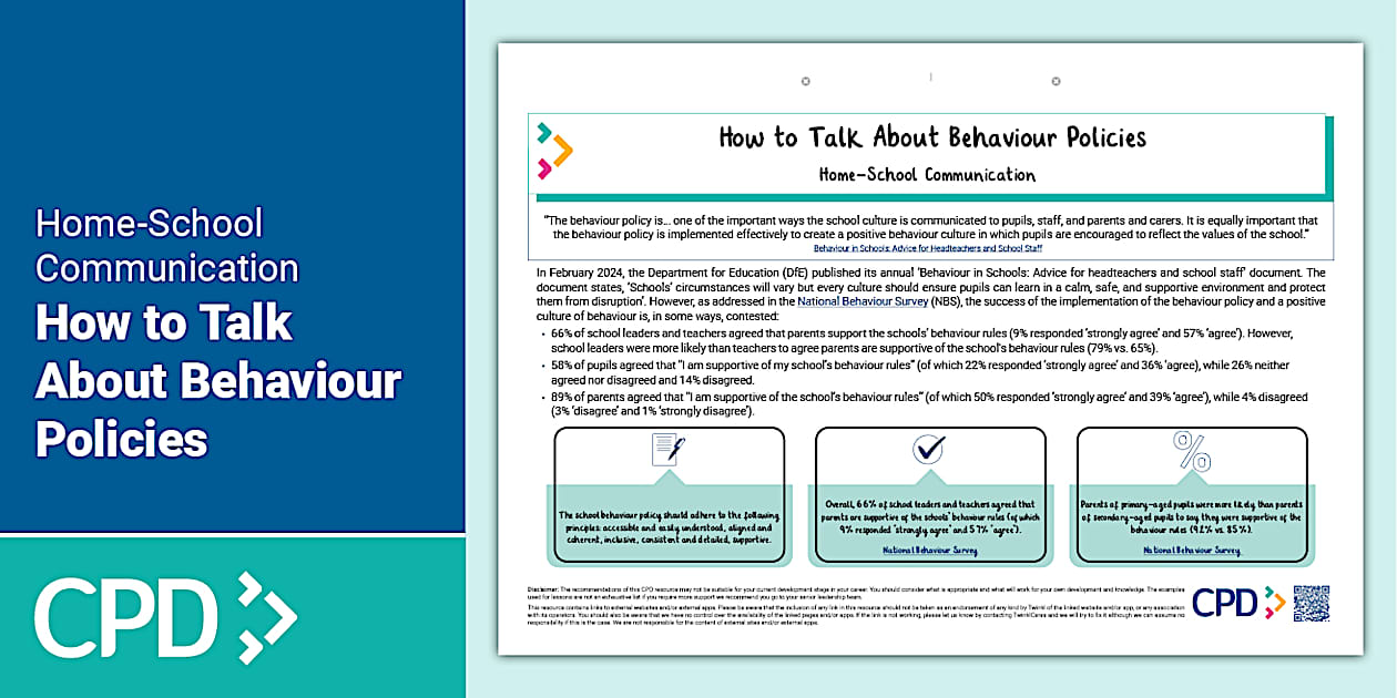 How to Talk About Behaviour Policies: Home-School Communication