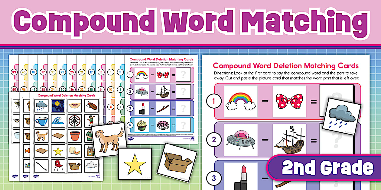 Second Grade Compound Word Deletion Matching Cards