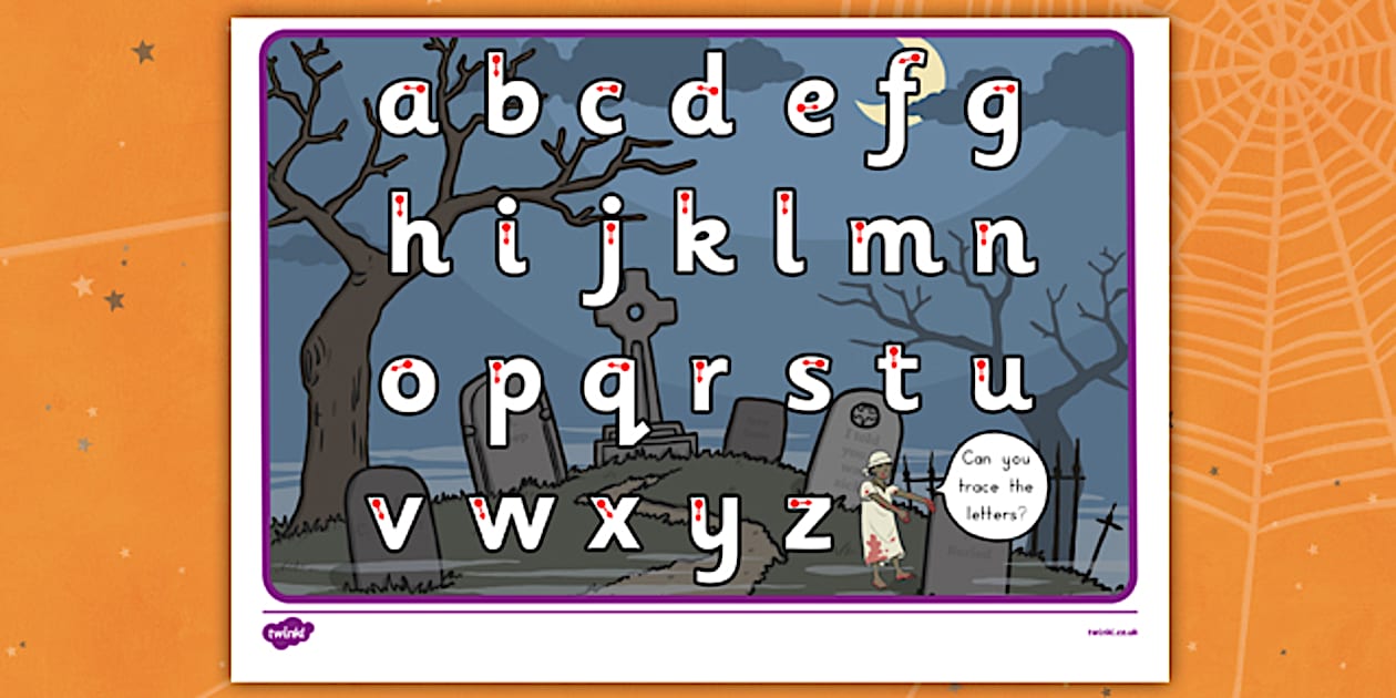 Cursive Halloween Themed Letter Writing Worksheet - Twinkl