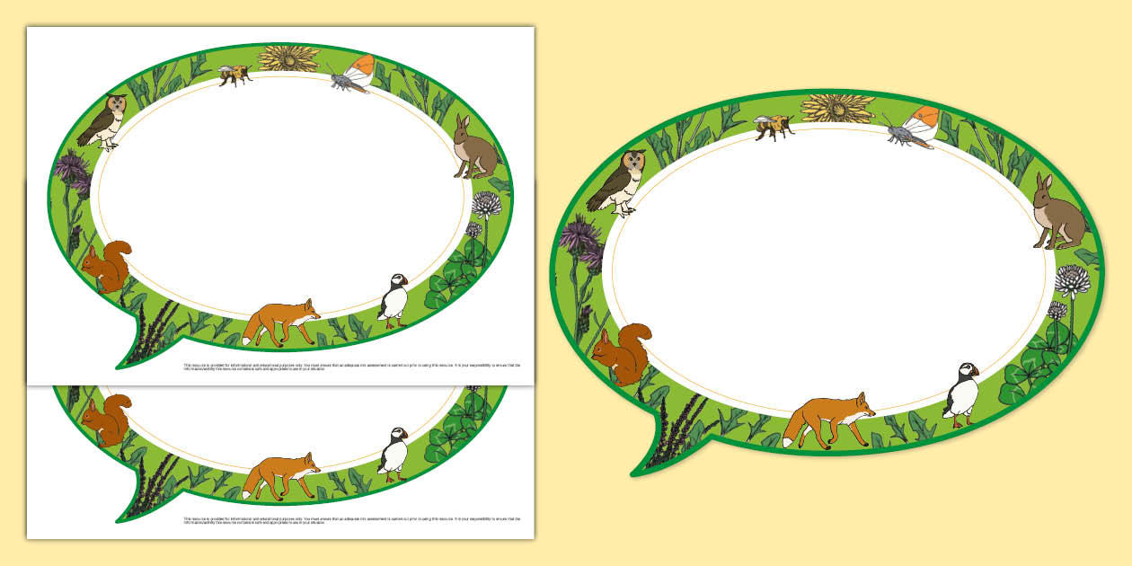 Ireland Flora and Fauna Themed Speech Bubble Display Cut-Outs