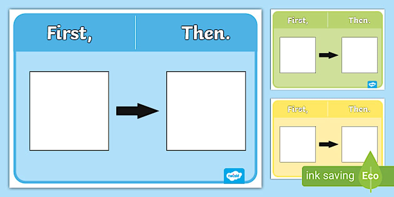 Editable First - Then Visual Schedule Strip (teacher made)