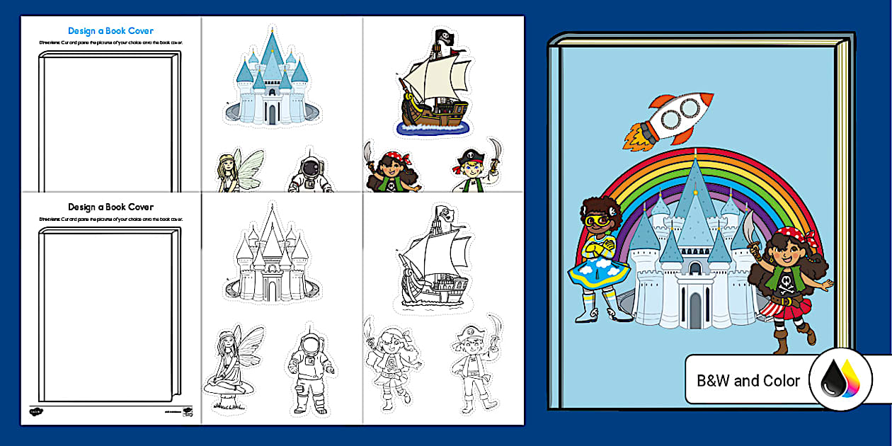 Design a Book Cover Cut and Paste Activity for PreK-K