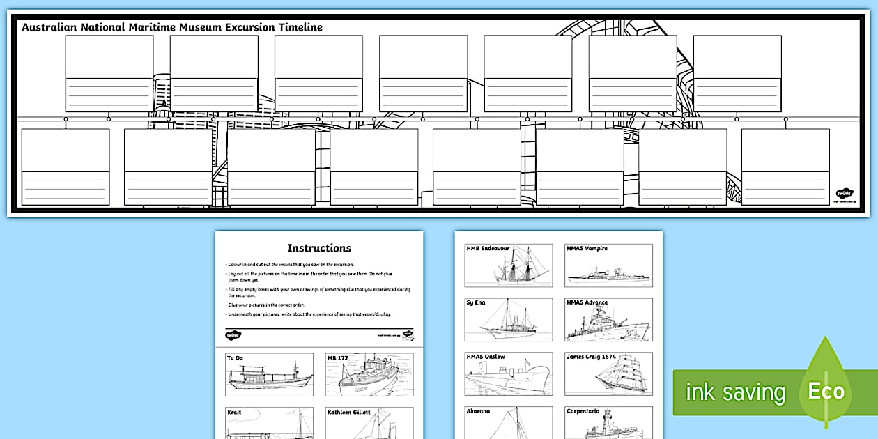 Australian National Maritime Museum Excursion Timeline Worksheet