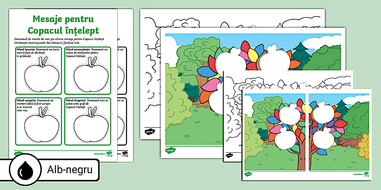 Copacul înțelept: Mesaje pentru copac – Fișă de activitate
