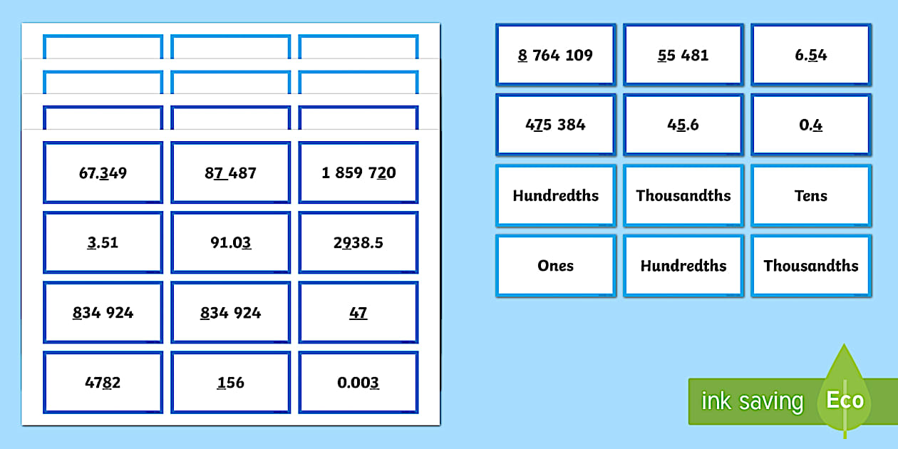 Place Value Matching Cards (teacher made) - Twinkl