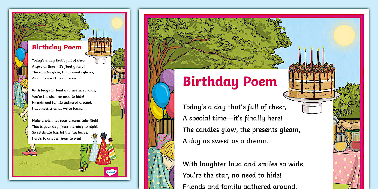 Birthday Poem (teacher made) - Twinkl