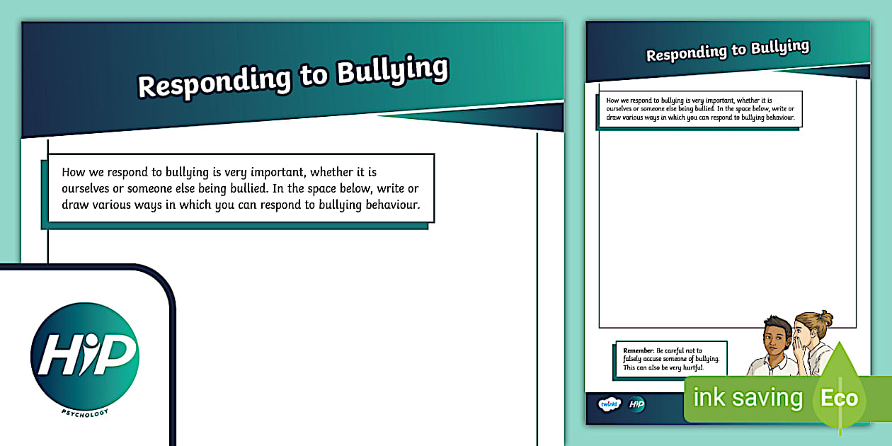 FREE! - Responding to Bullying Activity Sheet (teacher made)