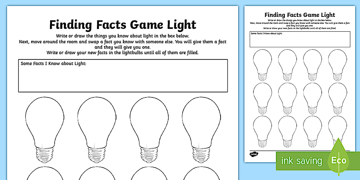 Light Finding Facts Worksheet—Australia (teacher made)