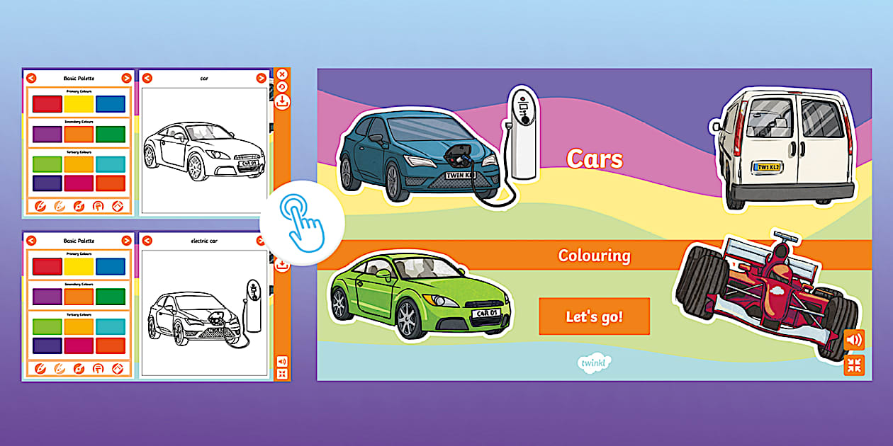 Cars Interactive Colouring (teacher made) - Twinkl