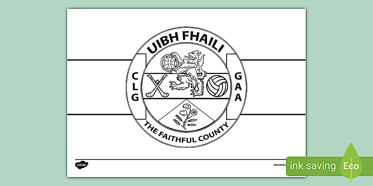 Offaly GAA Flag Colouring Template