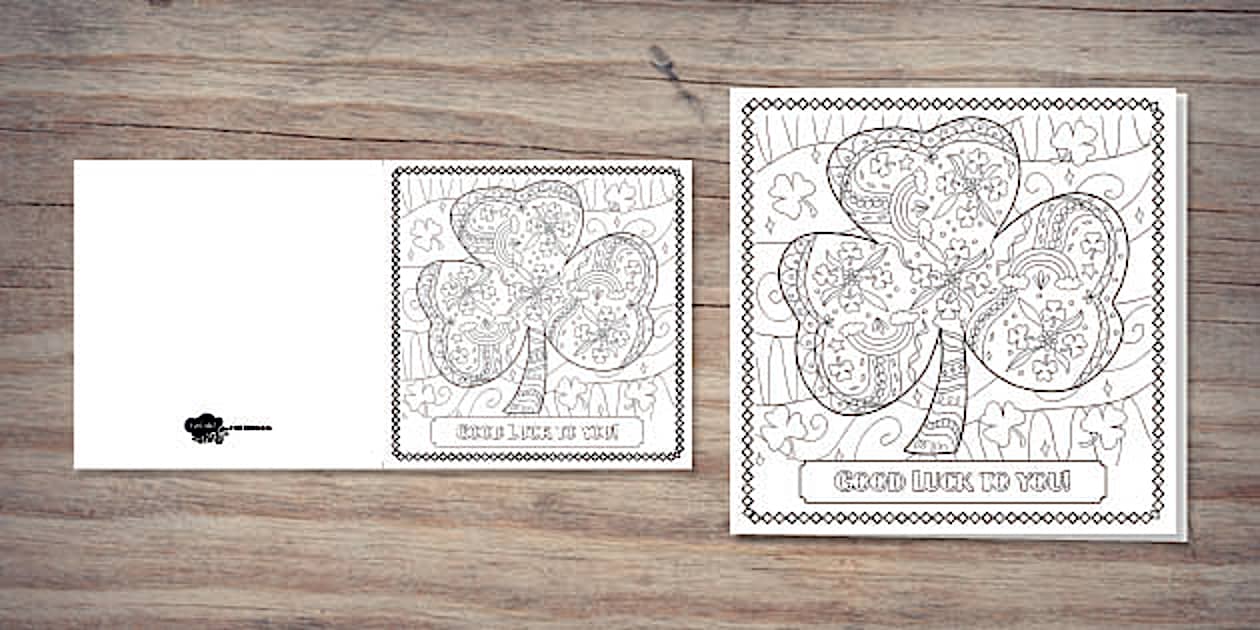 Good Luck Colouring Card | Twinkl Party - Twinkl