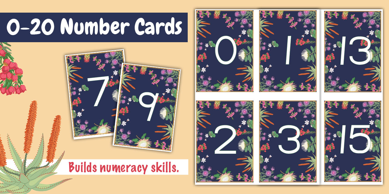 Fynbos-Themed 0-20 Number Cards