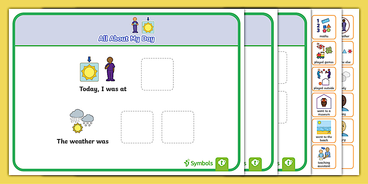 Twinkl Symbols: All About My Day (teacher made) - Twinkl